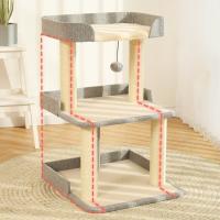 China Customized Request Three Layer Sisal Cat Tree Scratcher with Logo Printing Option for sale