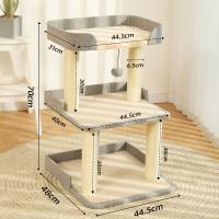 China Customized Request Three Layer Sisal Cat Tree Scratcher with Logo Printing Option for sale