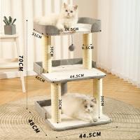 China Customized Request Three Layer Sisal Cat Tree Scratcher with Logo Printing Option for sale