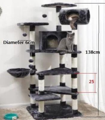 China Custom Size Sisal Cat Scratching Post Multi-Layer Cat Tree M Size Blue for sale