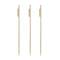 China Natural Bamboo Skewers 100 Pieces Flat Skewer Sticks Customizable Size 2.5mm to 5mm Diameter for sale