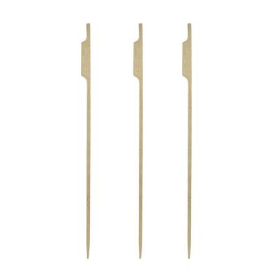 China Natural Bamboo Skewers 100 Pieces Flat Skewer Sticks Customizable Size 2.5mm to 5mm Diameter for sale