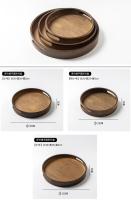 China Custom Printed Bamboo Jewelry Tray Multi Size Household Snack Fruit Tea Plate for sale