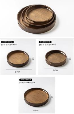China Custom Printed Bamboo Jewelry Tray Multi Size Household Snack Fruit Tea Plate for sale