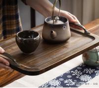 China Custom Printed Bamboo Jewelry Tray Multi Size Household Snack Fruit Tea Plate for sale