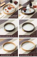China Custom Printed Bamboo Jewelry Tray Multi Size Household Snack Fruit Tea Plate for sale