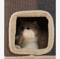 China Custom Two Floor Cat Scratch Board with Cat Beds Cat House Furniture 80cm for sale