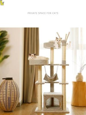 China Solid Wood Sisal Cat Tree House for Claw Grinding 12kg Gross Weight for sale