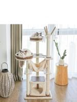 China Solid Wood Sisal Cat Tree House for Claw Grinding 12kg Gross Weight for sale