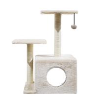 China Electric Cat Climbing Frame Durable Cat Stand with M Size Sisal Rope and Jumping Platform for sale