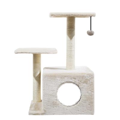 China Electric Cat Climbing Frame Durable Cat Stand with M Size Sisal Rope and Jumping Platform for sale