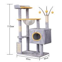 China Cat Climbing Frame Cat Tree Velvet Cloth Sisal Scratching Post M Size Custom Logo for sale