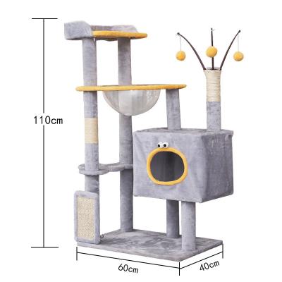 China Cat Climbing Frame Cat Tree Velvet Cloth Sisal Scratching Post M Size Custom Logo for sale