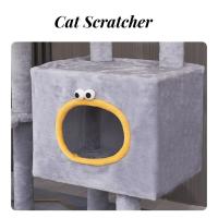 China Cat Climbing Frame Cat Tree Velvet Cloth Sisal Scratching Post M Size Custom Logo for sale
