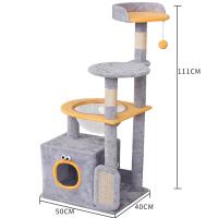 China Cat Climbing Frame Cat Tree Velvet Cloth Sisal Scratching Post M Size Custom Logo for sale
