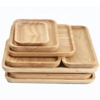 China Natural Bamboo Wooden Food Serving Tray with Handle 30x20 cm for Home Kitchen Living Room for sale