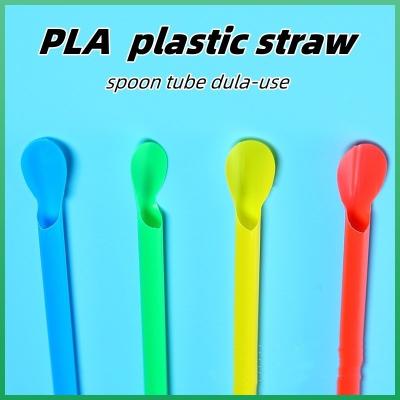 China PLA Spoon Tube Straw 6mm x 200mm Food Contact Grade Eco Friendly Biodegradable for sale