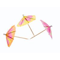 China Disposable Bamboo Cocktail Umbrella Toothpicks 65mm Cupcake Toppers Custom Logo for sale