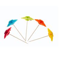China Disposable Bamboo Cocktail Umbrella Toothpicks 65mm Cupcake Toppers Custom Logo for sale