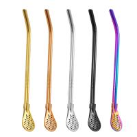 China Initial Payment Detachable 304 Stainless Steel Straw Spoon Mate Tea Filter Straws for sale