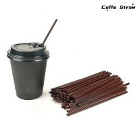 China Biodegradable Coffee Grounds Straw 17x0.5cm Compostable Drinking Straw Custom Logo for sale