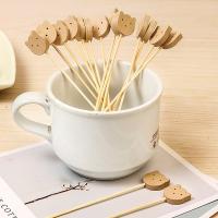 China 100 PCS/Pack Wooden Cat Fork Bamboo Skewers Initial Payment and Customized Request for sale
