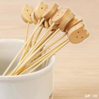 China 100 PCS/Pack Wooden Cat Fork Bamboo Skewers Initial Payment and Customized Request for sale