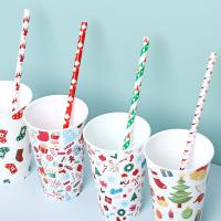 China US Initial Payment Custom Eco Friendly Biodegradable Paper Straw for Christmas Straw for sale