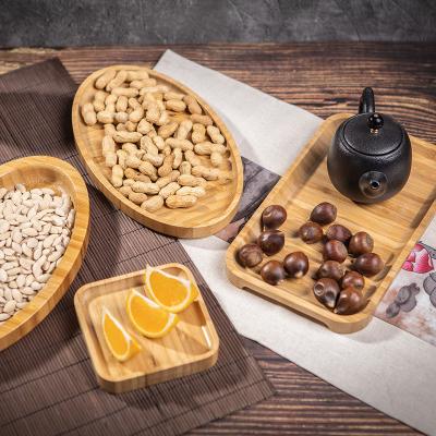China Customizable Disposable Bamboo Tray Rectangular Natural Color for Serving Fruits Breads and Tea for sale