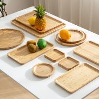 China Customizable Disposable Bamboo Tray Rectangular Natural Color for Serving Fruits Breads and Tea for sale
