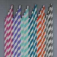 China Eco-Friendly Food Grade Paper Straws 6mm x 197mm Custom Logo Disposable Drinking Straws for sale