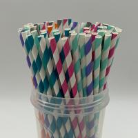 China Eco-Friendly Food Grade Paper Straws 6mm x 197mm Custom Logo Disposable Drinking Straws for sale