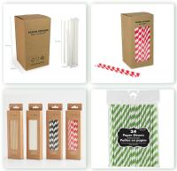 China Biodegradable Disposable Paper Straws 46x35x25cm Food Grade Eco Friendly Drinking Straws for sale