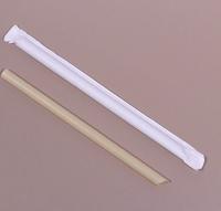 China Eco-Friendly Custom Size and Logo Printing Disposable Bamboo Fiber Straw Customization for sale