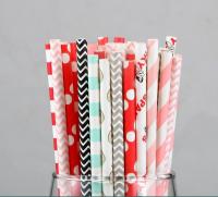 China Eco-Friendly Disposable Paper Drinking Straws 24-48 Hours Durable Biodegradable Party Table Straws for sale