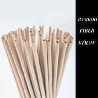 China Eco-Friendly Reusable Bamboo Fiber Drinking Straw 6x200mm Natural Organic Disposable for sale