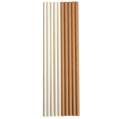 China Eco-Friendly Paper Straws 6mm x 197mm Durable Biodegradable Disposable Boba Straws for sale