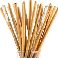 China Eco Friendly Bamboo Drinking Straws 6mm x 197mm Disposable Natural Wood Color Biodegradable for sale