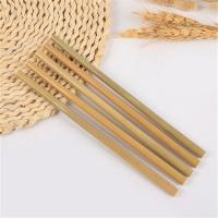 China Eco Friendly Bamboo Drinking Straws 6mm x 197mm Disposable Natural Wood Color Biodegradable for sale