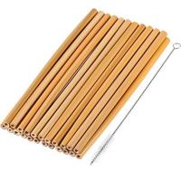 China Eco Friendly Bamboo Drinking Straws 6mm x 197mm Disposable Natural Wood Color Biodegradable for sale