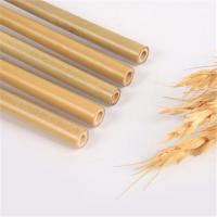 China Eco Friendly Bamboo Drinking Straws 6mm x 197mm Disposable Natural Wood Color Biodegradable for sale