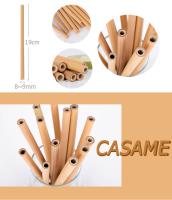 China Reusable Bamboo Wooden Straws 6mm x 197mm Biodegradable Eco Friendly Drinking Straws 20000g Gross Weight for sale