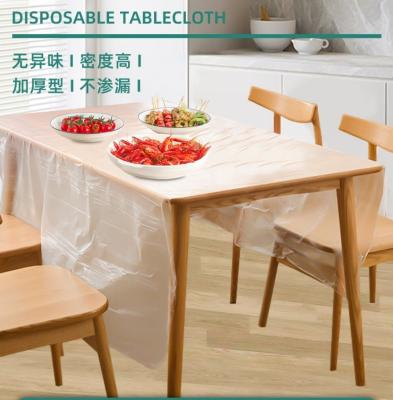 China Disposable PE Cover Tablecloth 1.8m x 1.8m Dust Proof Oil Proof for Home Kitchen Furniture for sale
