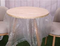 China Disposable PE Cover Tablecloth 1.8m x 1.8m Dust Proof Oil Proof for Home Kitchen Furniture for sale