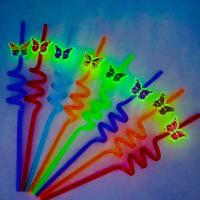 China Biodegradable Luminous Cartoon Drinking Straws 100 Pack Eco Friendly Party Decor for sale