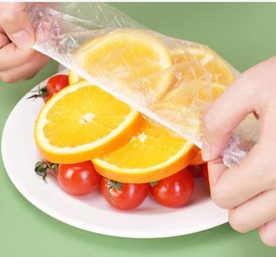 China Disposable PE Bowl Cover 40cm Stretch Food Grade Refrigerator Food Wrap 100pcs for sale