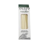 China Eco Friendly Wheat Straw Biodegradable Drinking Straws 6mm x 197mm Food Grade Disposable for sale