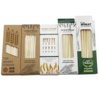 China 100% Natural Wheat Drinking Straw 8 Inches Eco-Friendly Biodegradable Disposable 5000g Gross Weight for sale