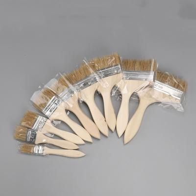 China Bristle Paint Brush Wooden Handle 4 Sizes 1in 2in 3in 4in Stainless Steel Ferrule for sale