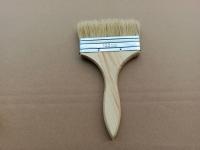 China Natural Black Bristle Paint Brush Wooden Handle 1in 2in 3in 4in Flat Brush for Painting for sale